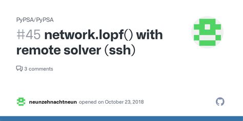 Network Lopf With Remote Solver Ssh Issue 45 PyPSA PyPSA GitHub