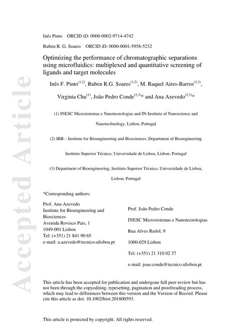 Pdf Optimizing The Performance Of Chromatographic Separations Using Microfluidics Multiplexed