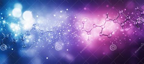 Molecular Structure On Purple And Blue Background Science Chemistry