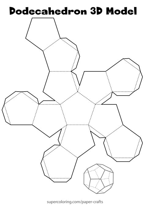 Nets Dodecahedron Worksheets Activityshelter Sketch Coloring Page