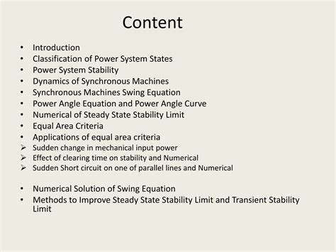 Unit Power System Stability PPTX