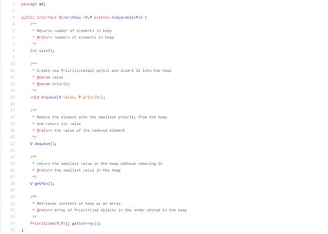 Implement A Binaryheap In Java The Interface Of The