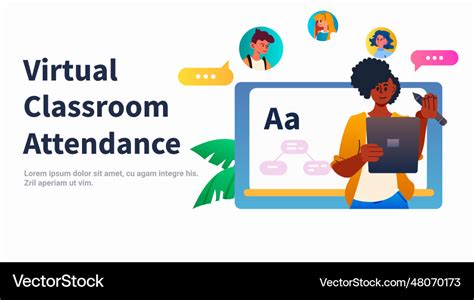 Student In Virtual Classroom Using Smart Vector Image