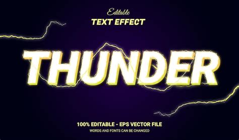 Premium Vector Yellow Thunder Editable Text Effect