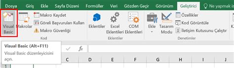 Excel Makro Yazma