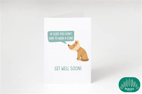 At Least You Dont Have To Wear A Cone Get Well Soon Etsy