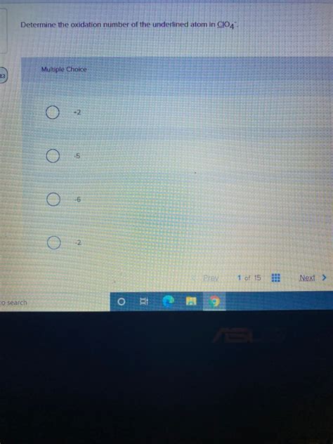Solved Determine The Oxidation Number Of The Underlined Atom
