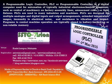 Sstc Vision Sdn Bhd Training On Programmable Logic Controller Plc