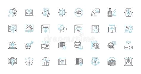 Market Forecasting Linear Icons Set Prediction Analysis Trend