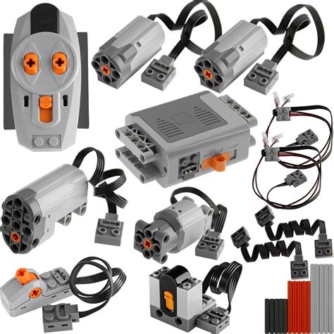 TEESE 25pcs Technic Motor Set With Motor Remote Control Receiver Battery Box Switch Light Cable