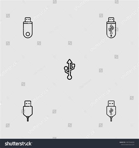 Usb Outline Icon Isolated Vector Illustration Stock Vector Royalty Free Shutterstock