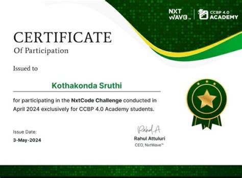 Sruthi Kothakonda On Linkedin Nxtwave Ccbp Certificate