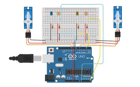 Circuit Design Practica Con Servomotores Tinkercad