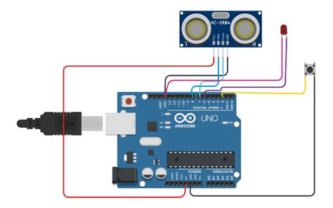 Circuit Design Sensor Ultrasonico Tinkercad