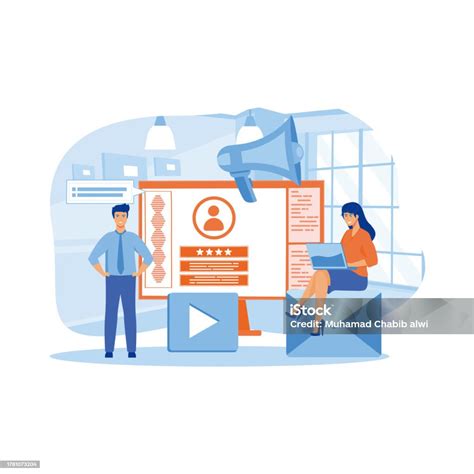 고객 온라인 서비스 또는 플랫폼과의 상호 작용 고객 유지를 위한 마케팅 기법 플랫 벡터 현대 일러스트 레이 션 감탄에 대한 스톡 벡터 아트 및 기타 이미지 Istock