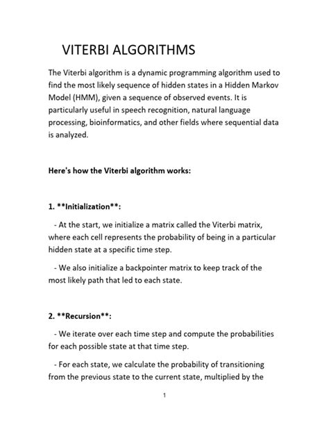 Viterbi Algorithm Pdf Computer Science Computer Programming
