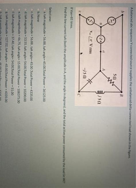 Solved A Balanced Abc Sequence Y Connected Source Supplies
