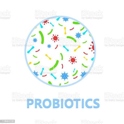 Probiotics 박테리아 벡터 로고입니다 프리 바이오 틱 유산 균 벡터 아이콘 디자인 우유 제품에 대 한 로고 또는 벡터