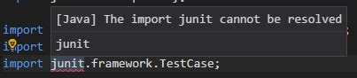 The Import Junit Cannot Be Resolved Issue Microsoft Vscode Java Test Github