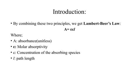 Lambert Beers Law And Its Derivation Pptx