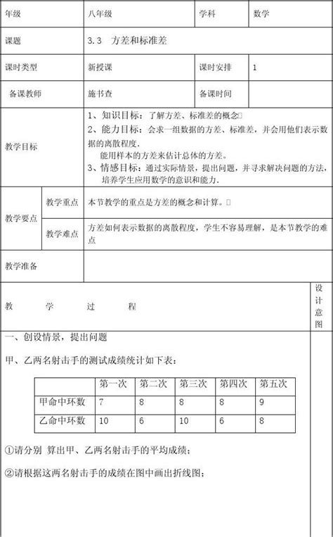 3 3 方差和标准差 Word文档在线阅读与下载 无忧文档