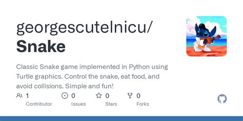 GitHub Georgescutelnicu Snake Classic Snake Game Implemented In Python Using Turtle Graphics
