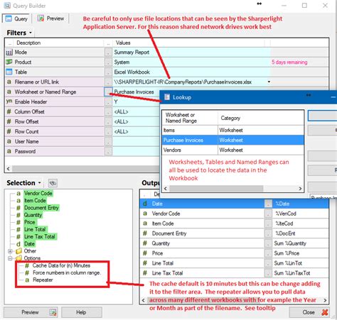 excel using excel as a datasource for reporting sharperlight