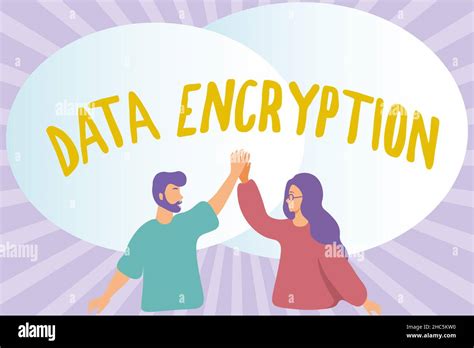 Conceptual Display Data Encryption Word Written On Symmetrickey