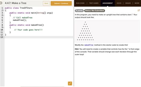 In This Program I Need To Create An Upright Tree That Contains Stars