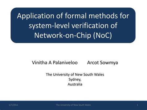 Application Of Formal Methods For System Level Verification Of Final Ppt