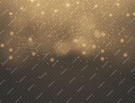 반짝이는 황금빛 마법의 먼지 입자 반짝 반짝 빛 황색 먼지 불꽃과 별 프리미엄 벡터