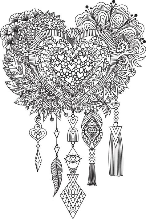 Atrapasueños De La Forma Del Corazón Para El Grabado Del Libro De