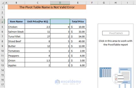 Fix The Pivot Table Name Is Not Valid 7 Causes With Solutions