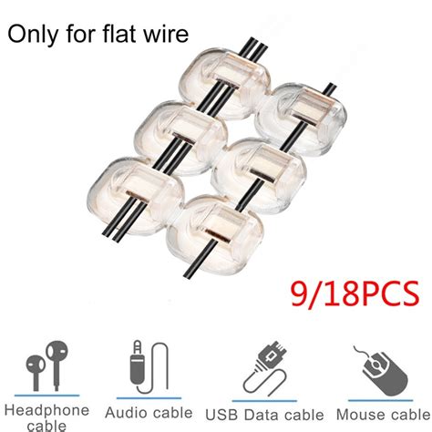 9 18 件扁平繞線器電線固定器電纜整理器 夾子桌面管理器 Usb 數據線充電線固定器適用於鼠標耳機 蝦皮購物