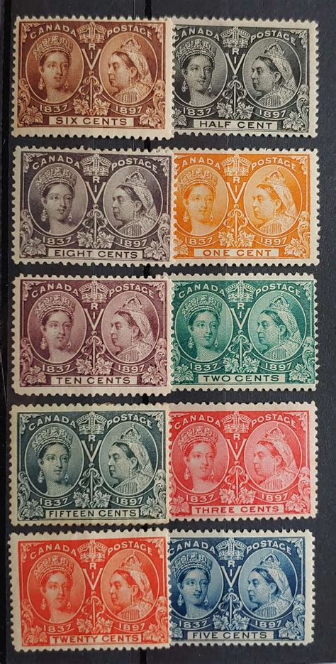 canada 50 59 mint 1897 jubilees 10 diff all nations stamp and coin