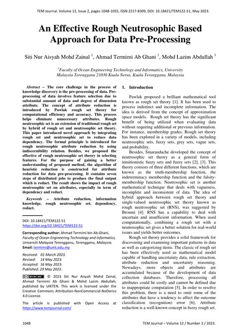 Pdf An Effective Rough Neutrosophic Based Approach For Data Pre Processing