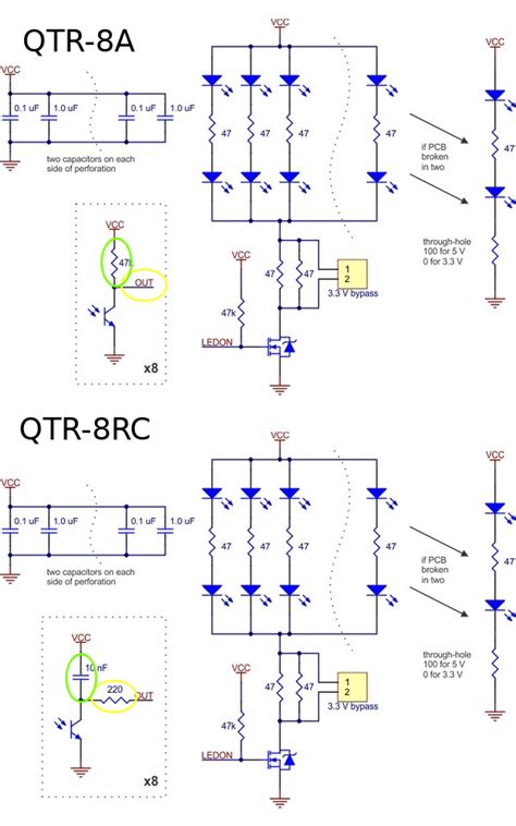 Pololu Qtr 8rc Vs Qtr 8a Sensor Array