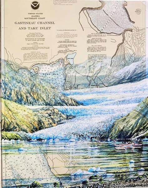 Mendenhall Glacier Landscape Art Watercolor Landscape Travel Art