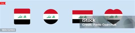 이라크 국기입니다 Ui 디자인에 대 한 이라크 국기 아이콘 사각형 원 하트 모양의 고립된 깃발 기호 벡터 아이콘 계약서에 대한 스톡 벡터 아트 및 기타 이미지 Istock