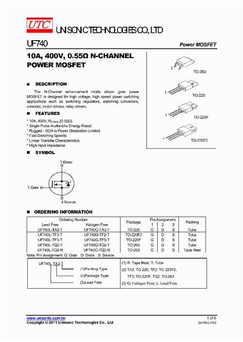 Uf740l Tf2 T 4332647 Pdf Datasheet Download Ic On Line
