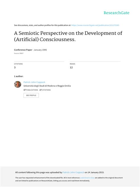 A Semiotic Perspective On The Developmen Pdf Consciousness Mind