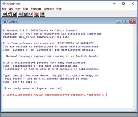 9 inputting a syntax to install rqda in r download scientific diagram