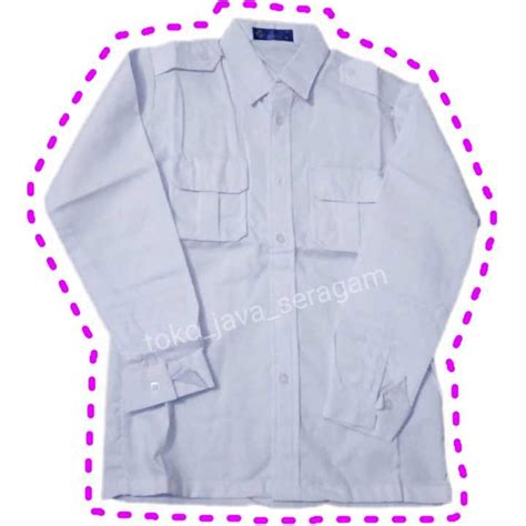 Baju Seragam Paskibra Pns Pmr Pdl Pdh Smk Lengan Panjang Putih 2 Saku Dada Merk Seragam Kemeja