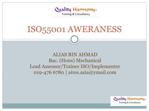 Iso55001 2014 Asset Management System Pptx