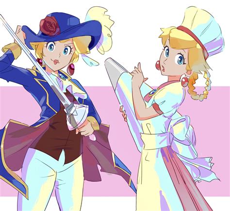 Princess Peach Swordfighter Peach And Patissiere Peach Mario And More Drawn By