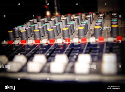 Professional Music Mixer With Channels In Studio Stock Photo Alamy