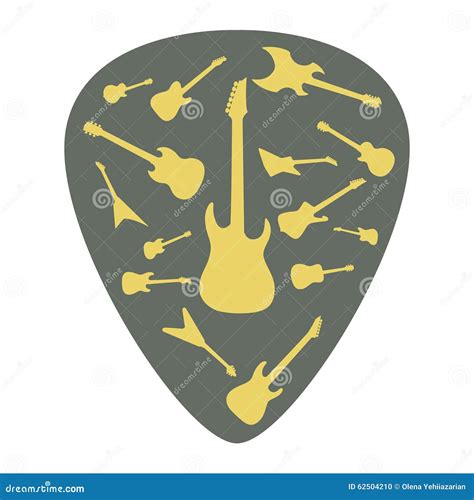 Mediator With Different Guitar Icons Stock Vector Illustration Of Entertainment Detail 62504210