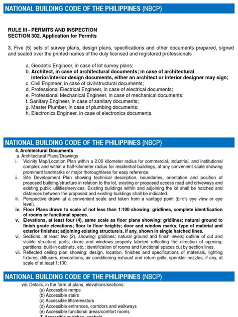National Building Code Of The Philippines Nbcp Rule Iii Permits And Inspection Section 302