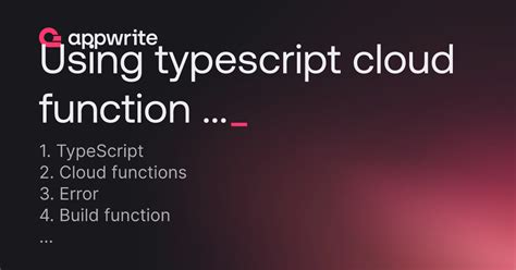using typescript cloud function give me error on build function