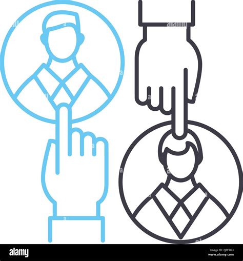 Recruitment Line Icon Outline Symbol Vector Illustration Concept